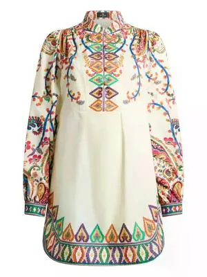 Etro Paisley-print Mini Dress - White