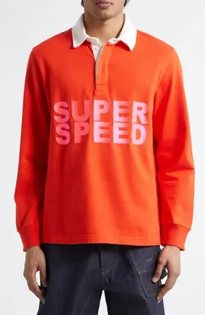 JW Anderson Super Speed Rugby Polo - Bright Red