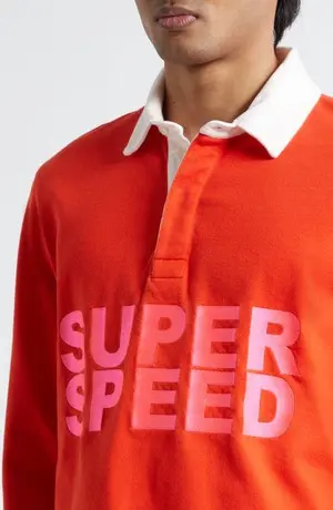 JW Anderson Super Speed Rugby Polo - Bright Red