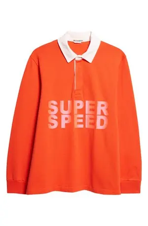 JW Anderson Super Speed Rugby Polo - Bright Red