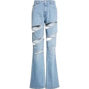 Coperni Spiral Straight Cut Jeans Blue Light Blu
