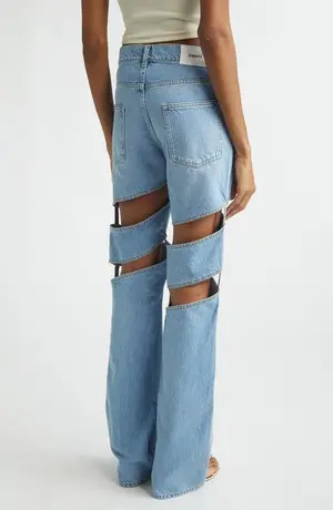 Coperni Spiral Straight Cut Jeans - Blue Light Blue