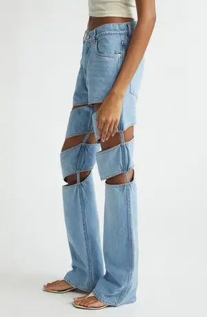 Coperni Spiral Straight Cut Jeans - Blue Light Blue
