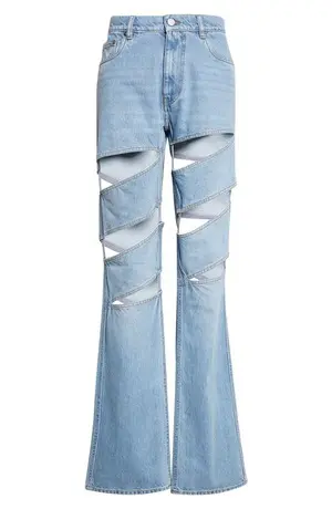 Coperni Spiral Straight Cut Jeans - Blue Light Blue