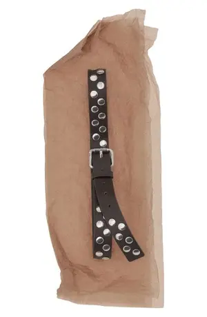 Mango Studded Faux Leather Belt