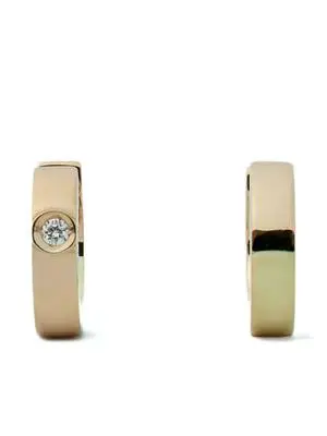 TOTEME 18k Yellow Diamond Huggie Earrings