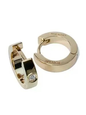 TOTEME 18k Yellow Diamond Huggie Earrings