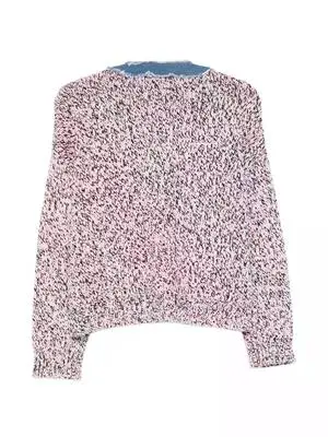 Liu Jo Mouliné Cardigan With Bejewelled Buttons