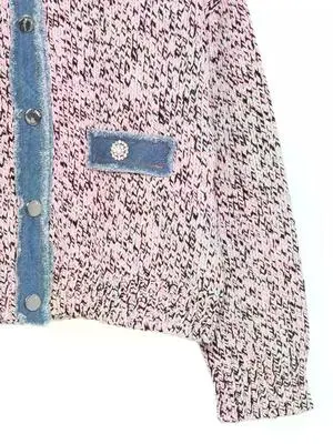 Liu Jo Mouliné Cardigan With Bejewelled Buttons