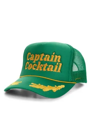 LOCAL BEACH Captain Cocktail Trucker Hat - Captain Kelly/gold