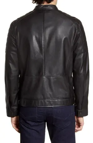 Cole Haan Racer Leather Jacket - Black