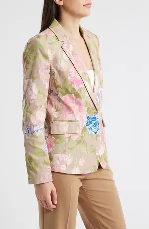TAHARI ASL Floral Sateen Blazer