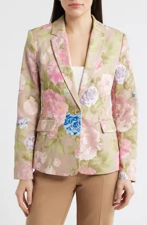 TAHARI ASL Floral Sateen Blazer