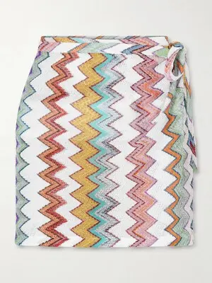 Missoni Striped Metallic Crochet-knit Mini Skirt - Multi