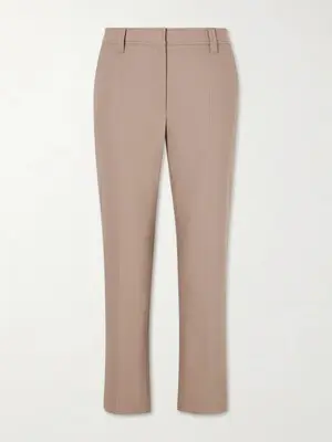 Brunello Cucinelli Cropped Slim-leg Stretch-cotton Trousers