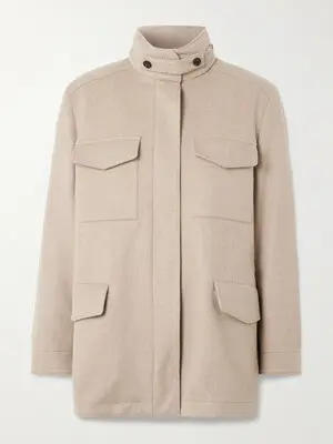 Loro Piana Traveller Suede-trimmed Cashmere Jacket - Neutrals