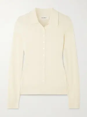 LISA YANG Agata Ribbed Cashmere Cardigan - Neutrals