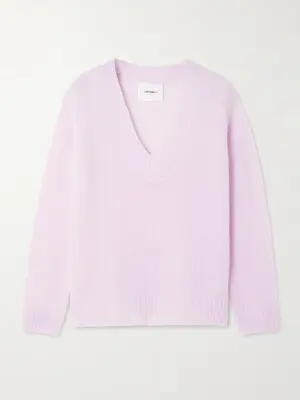 LISA YANG Leona Cashmere And Silk-blend V-neck Sweater - Pink