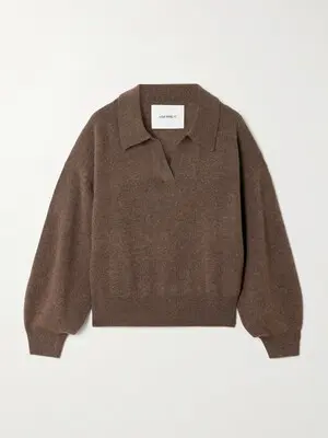 LISA YANG Katriel Cashmere Polo Sweater - Brown