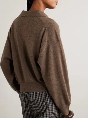 LISA YANG Katriel Cashmere Polo Sweater - Brown