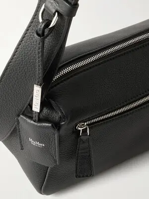 Max Mara Skippers Textured-leather Shoulder Bag - Black