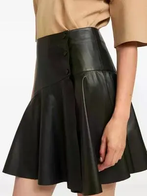 YVES SALOMON Panelled Leather A-line Skirt