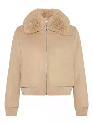 YVES SALOMON Lambswool-collar Bomber Jacket