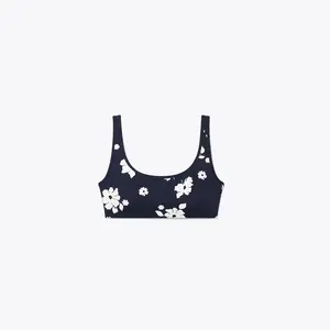 Tory Burch Printed Nylon Scoop-neck Bra