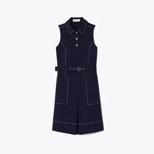 Tory Burch Pick Stitch Stretch Golf Dress - Deep Navy