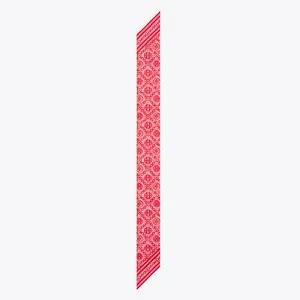 Tory Burch T Monogram Silk Ribbon Tie - Red