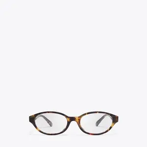 Tory Burch Kira Oval Eyeglasses - Dark Tortoise