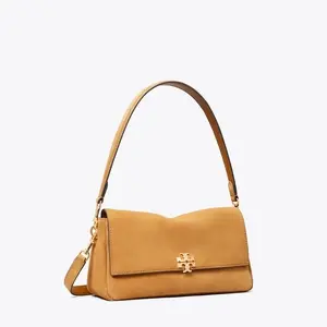 Tory Burch Small Charlie Suede Shoulder Bag - Toffee