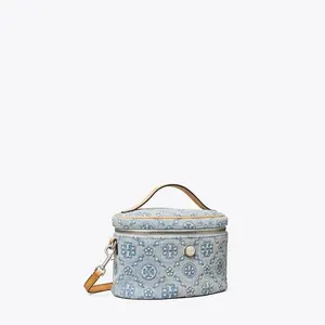Tory Burch T Monogram Denim Soft Vanity Case