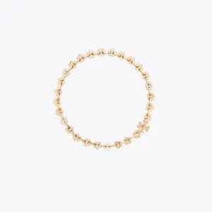 Tory Burch Forget Me Not Interlocking Necklace - Tory Gold/new Ivory