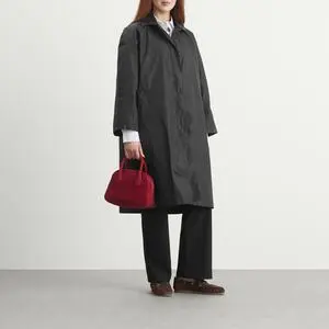 DUNST Suede Boston Handheld Bag - Red