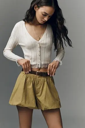 Anthropologie Bubble-hem Utility Shorts