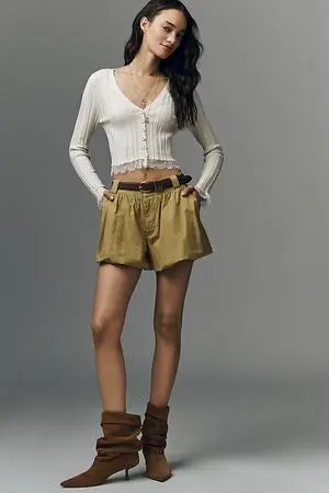 Anthropologie Bubble-hem Utility Shorts