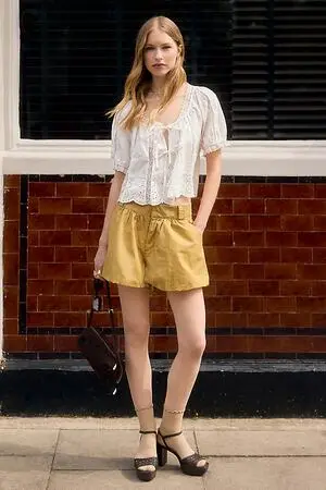 Anthropologie Bubble-hem Utility Shorts
