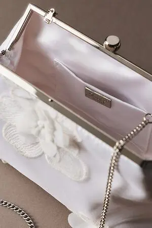 Badgley Mischka Lila Floral Appliqué Clutch