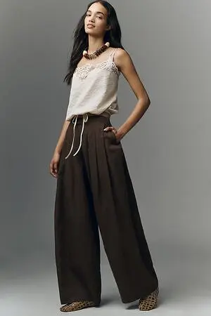Maeve Pleated Trousers - Brown