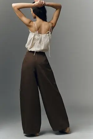 Maeve Pleated Trousers - Brown