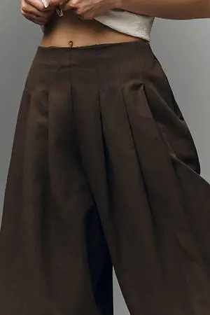 Maeve Pleated Trousers - Brown