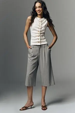 Maeve Pleated Cropped Trousers