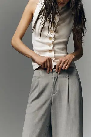 Maeve Pleated Cropped Trousers
