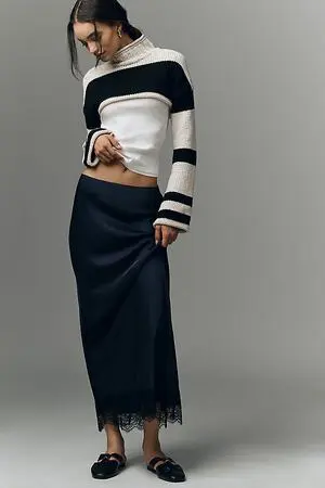 PILCRO Long-sleeve Stripe Sweater Tank Twofer Top