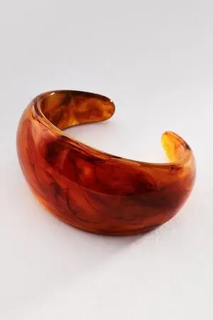 Anthropologie Resin Cuff Bracelet - Orange/brown