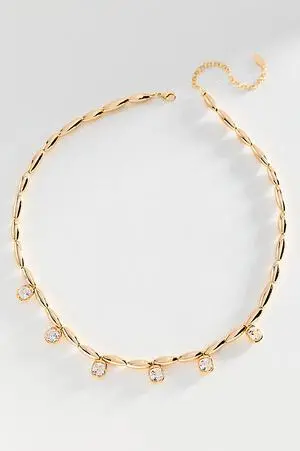 Anthropologie Crystal Halo Necklace - Clear