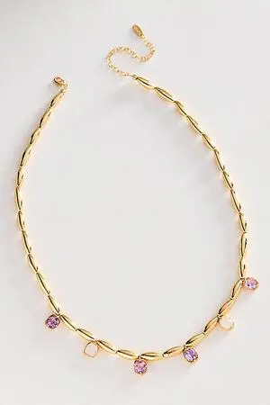 Anthropologie Crystal Halo Necklace - Lilac Tonal