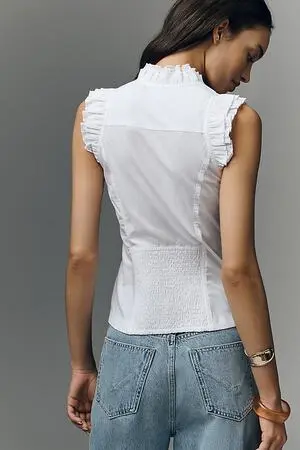 PILCRO Sleeveless Structured Blouse