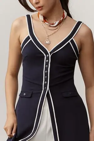 Maeve Button-front V-neck Top
